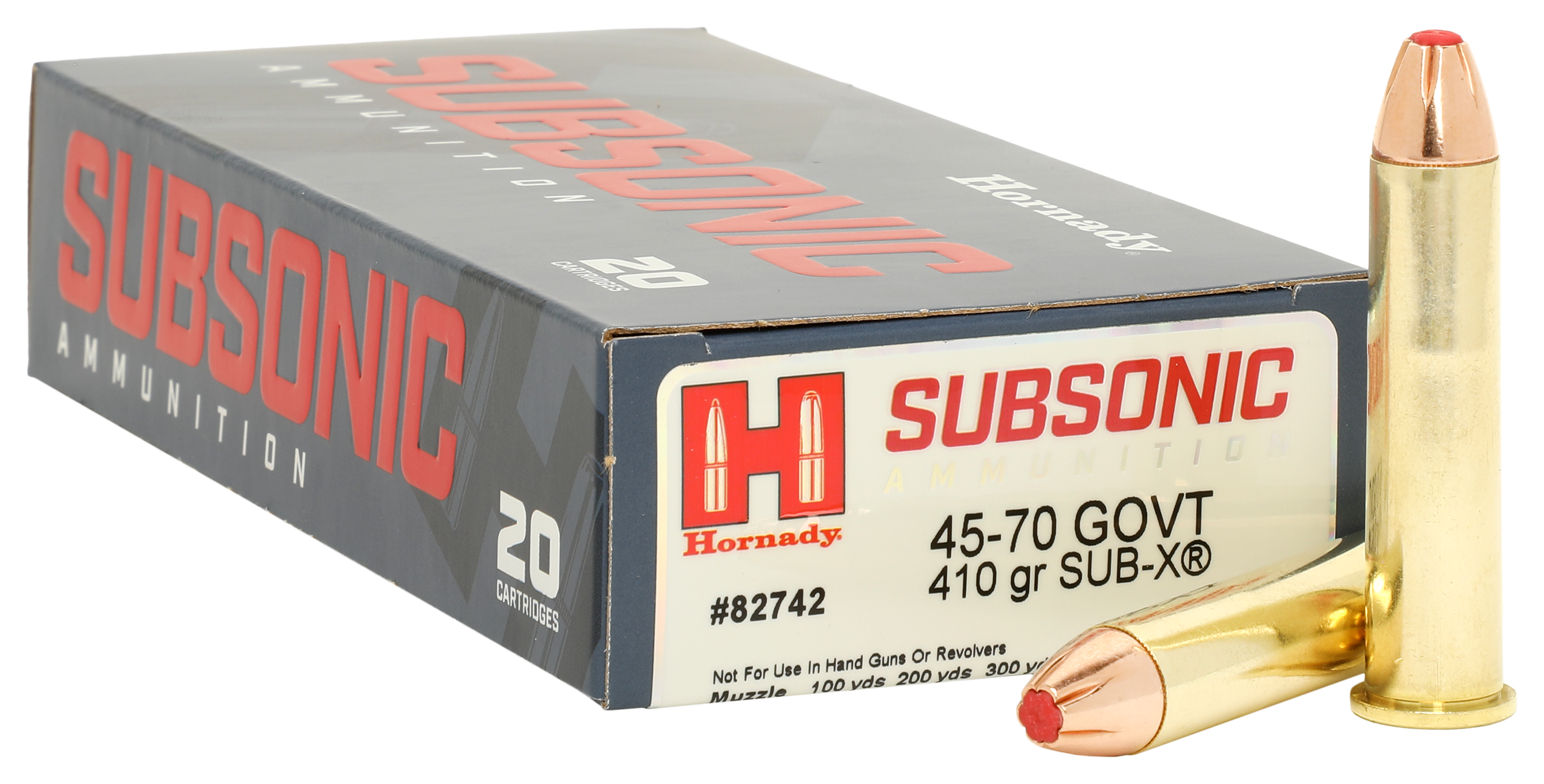 Hornady Subsonic .45-70 Govt 410 Grain SUB-X Centerfire Rifle Ammo ...